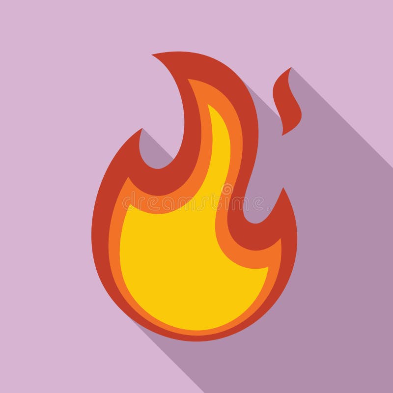 Fire Flame Fireball Icon, Flat Style Stock Vector - Illustration of ...