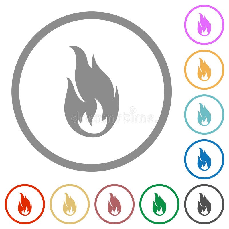Flame Flat Vector Illustration Set. Fire, Burning, Blazing, Texture. Danger, Decoration ...