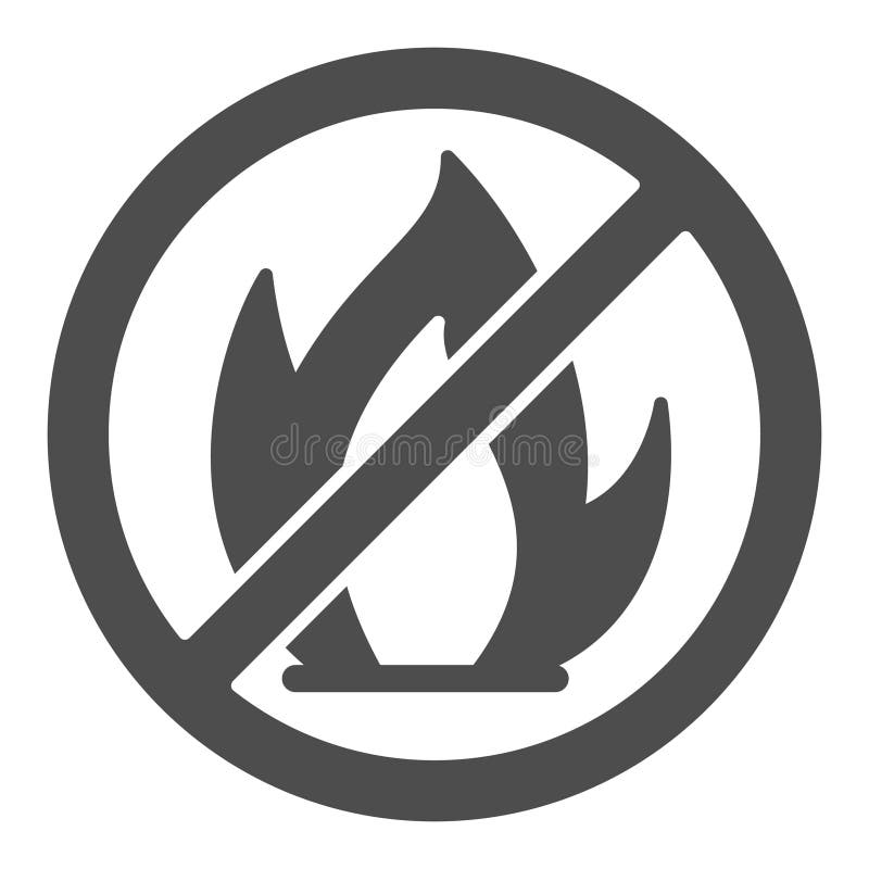 Fire Flame Forbidden Solid Icon, No Fireplace Allowed Concept. Vector ...