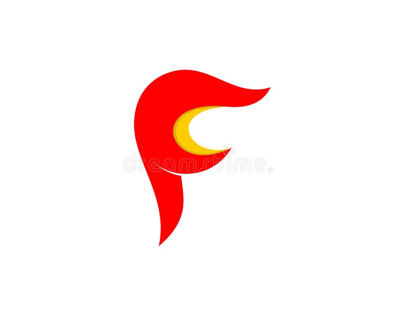 Fire Flame Forming F Letter Shape Logo Stock Illustration ...