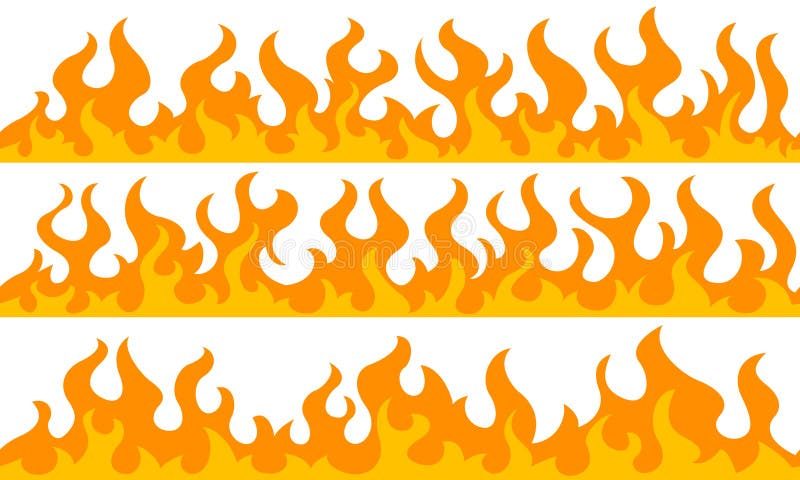 Fire flame frame borders stock illustration. Illustration of line ...