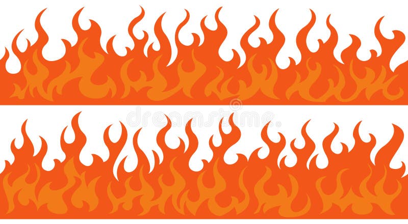 Fire flame frame borders stock vector. Illustration of hell - 136083694