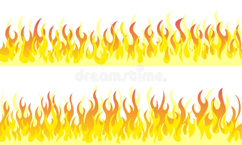 Fire flame frame borders stock vector. Illustration of burn - 125193698