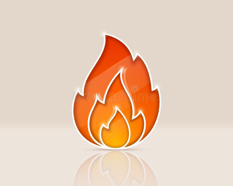 Fire Flame in Glass 3d Minimalistic Cartoon Style. Vector Stock Vector ...