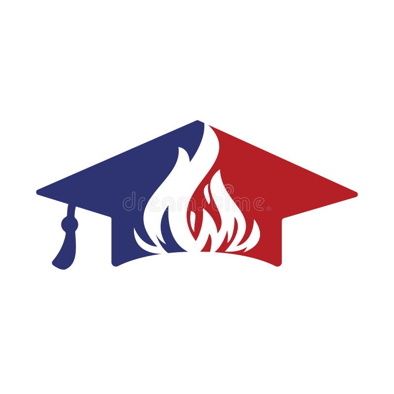 Hot Education Vector Logo Design. Graduation Cap and Torch Combination ...