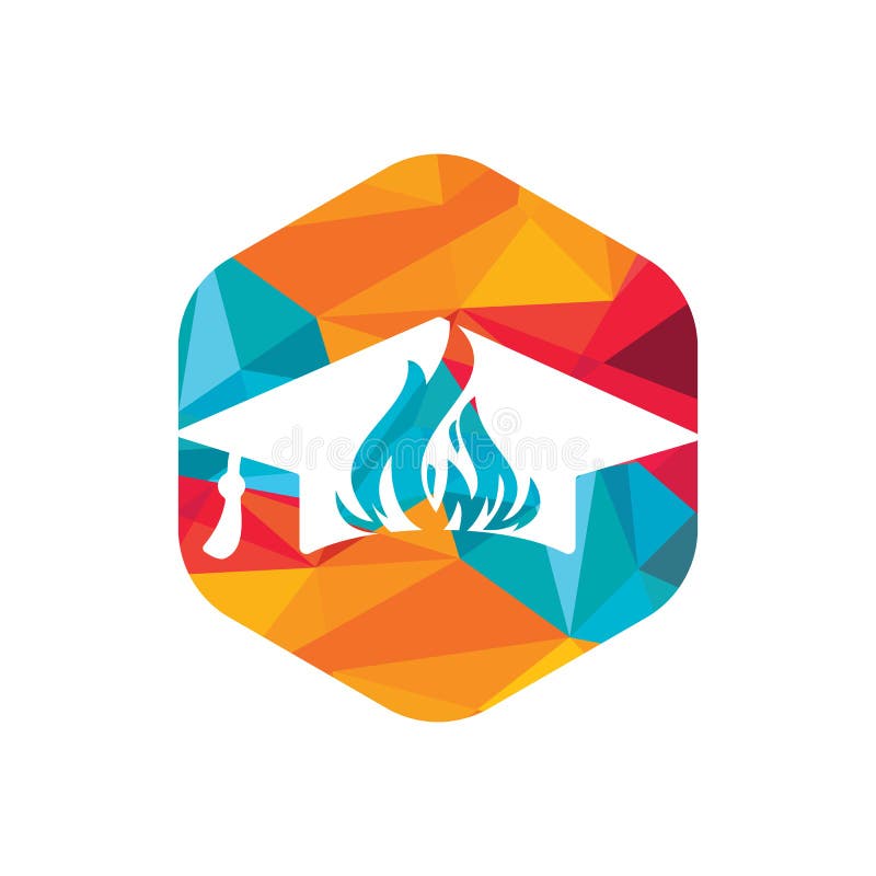 Hot Education Vector Logo Design. Graduation Cap and Torch Combination ...