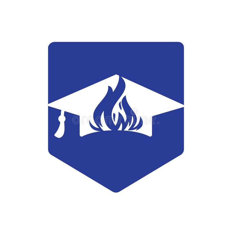 Hot Education Vector Logo Design. Graduation Cap and Torch Combination ...