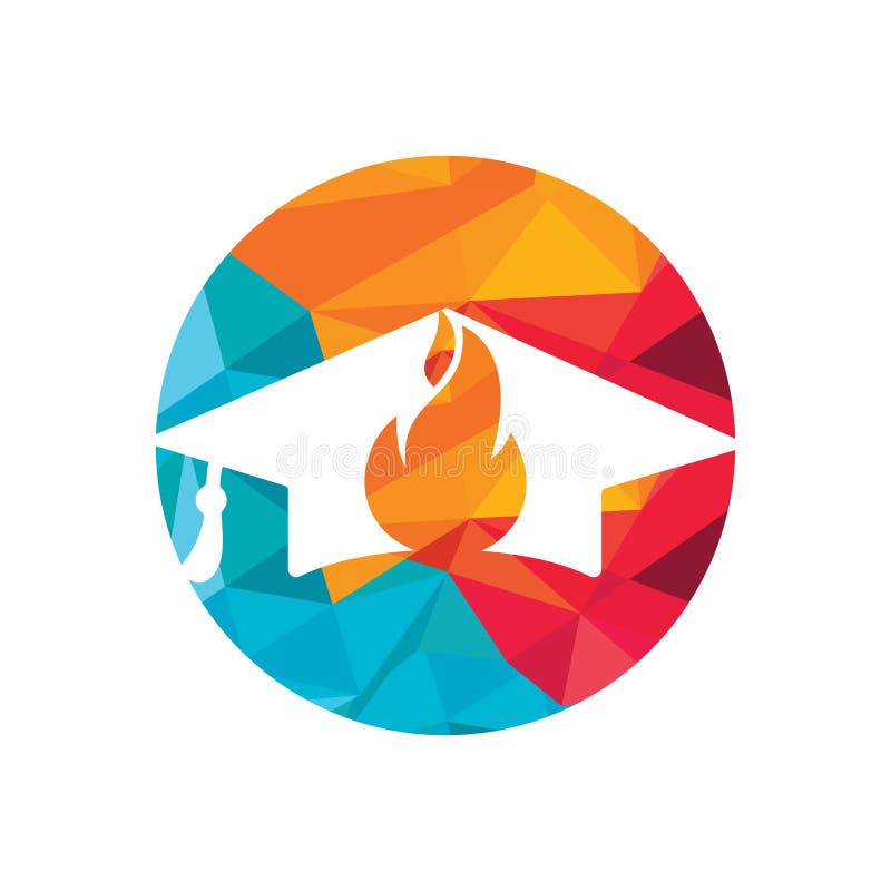 Hot Education Vector Logo Design. Graduation Cap and Torch Combination ...