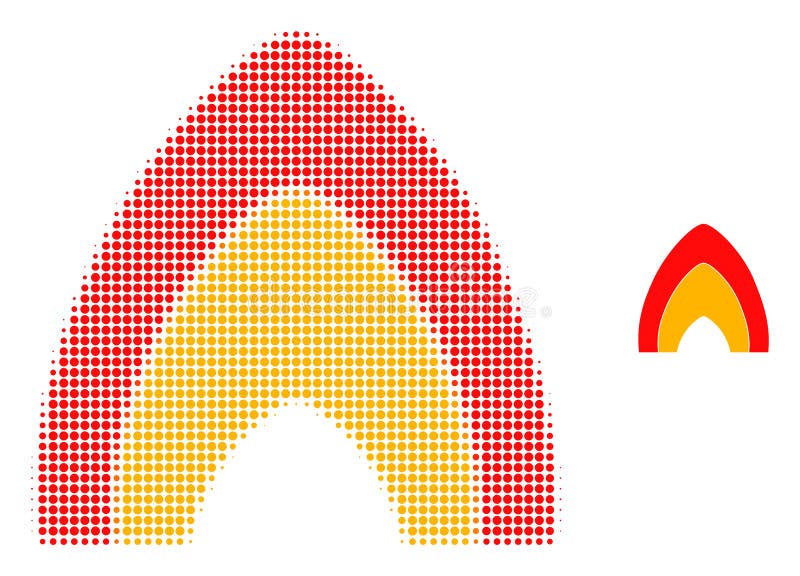 Fire Flame Halftone Dot Icon Stock Illustration - Illustration of ...