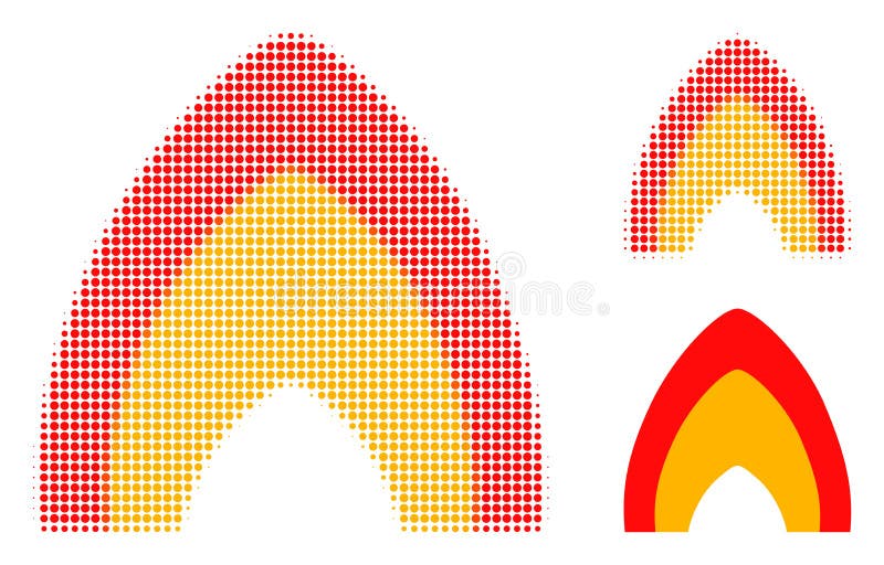 Fire Flame Halftone Dotted Icon Stock Vector - Illustration of light ...