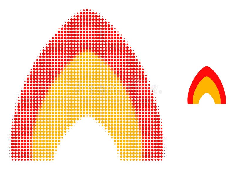 Fire Flame Halftone Dotted Icon Stock Vector - Illustration of light ...