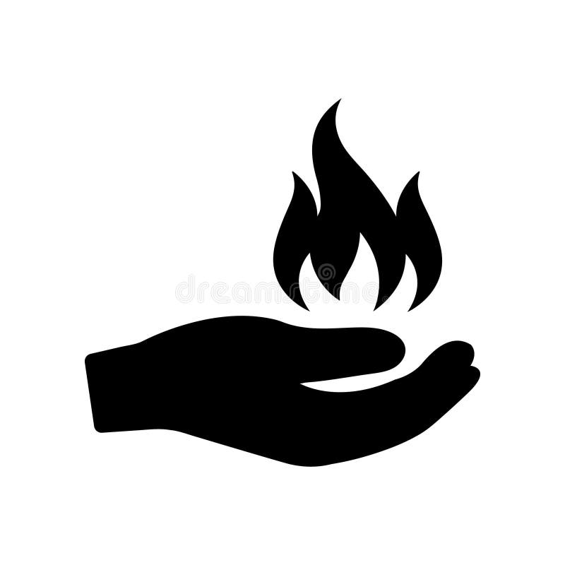 Fire Flame in Hand. Fire Protection Icon. Fire Icon Stock Vector ...