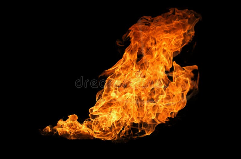 Fire Flame Heat Surface on Black Isolated Background. Stock Photo ...