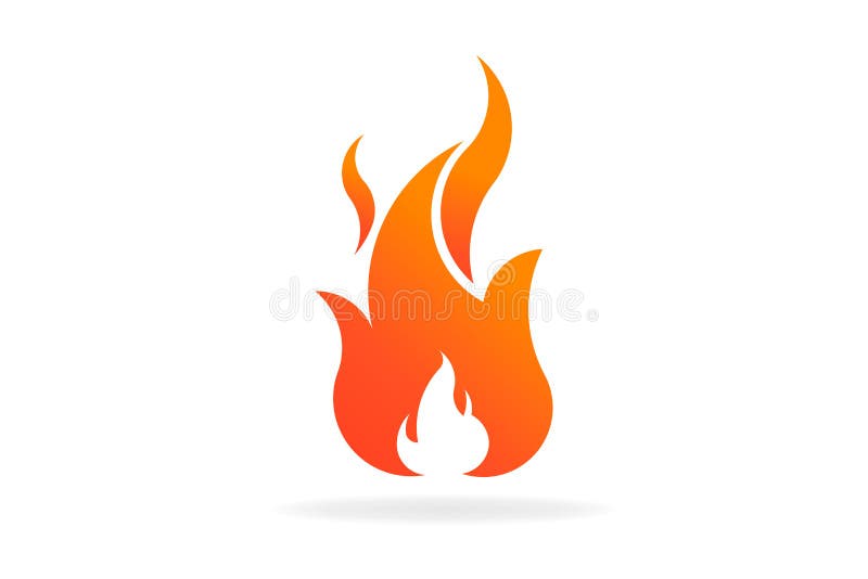 Fire Flame with Hidden Negative Space. Vector Logo Symbol Stock Vector ...