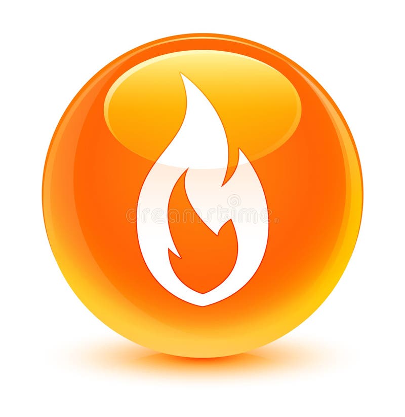 Fire Flame Icon Glassy Orange Round Button Stock Illustration ...