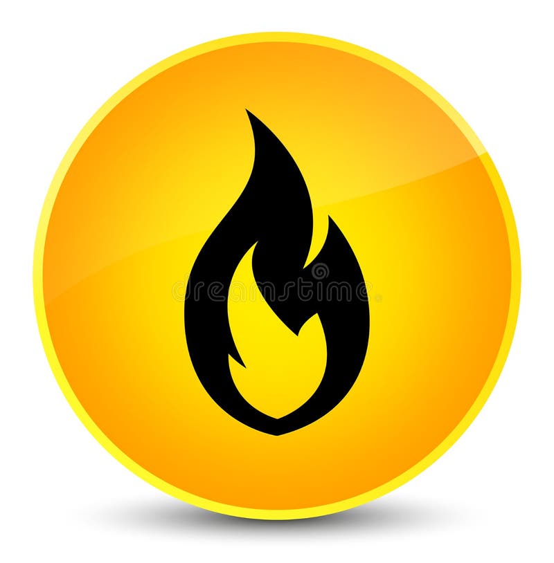 Fire Flame Icon Elegant Yellow Round Button Stock Illustration ...