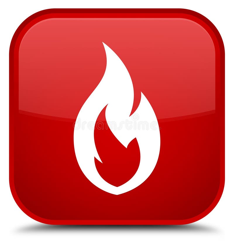 Fire Flame Icon Special Red Square Button Stock Illustration ... Fire Flame Icon Special Red Square Button Stock Illustration ...