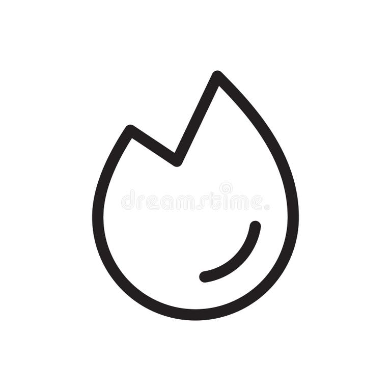 Fire Flame Icon Outline Vector for Web Ui Stock Vector - Illustration ...