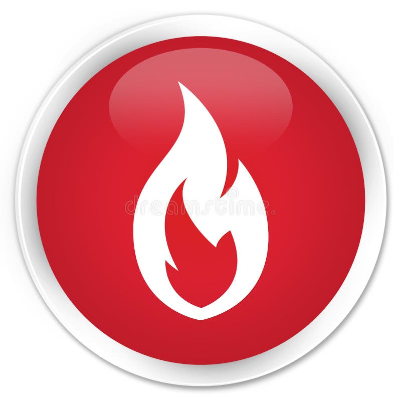 Fire Flame Icon Premium Red Round Button Stock Illustration ...
