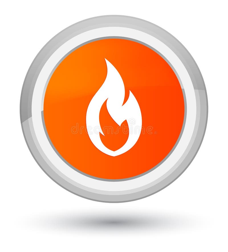Fire Flame Icon Prime Orange Round Button Stock Illustration ...