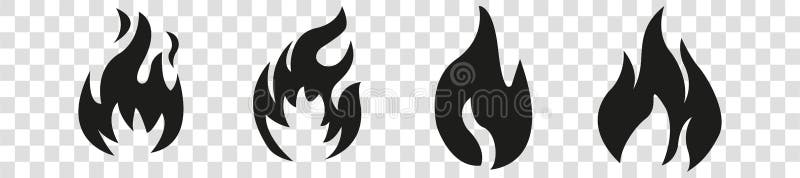 Fire Flame Icon Set Stock Illustration Stock Vector - Illustration of ...