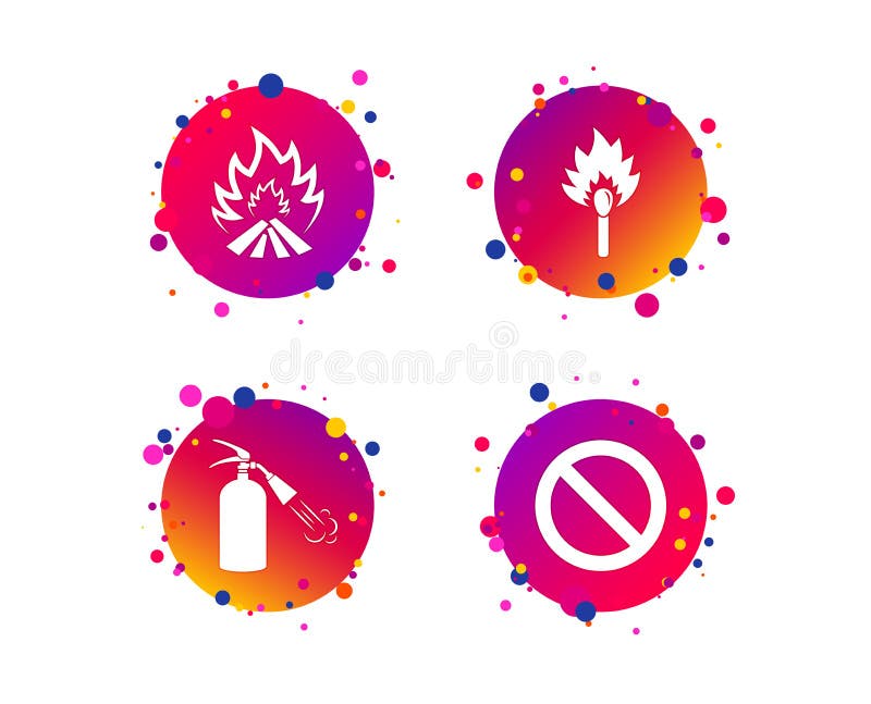 Fire Flame Icons. Prohibition Stop Symbol. Vector Stock Vector ...