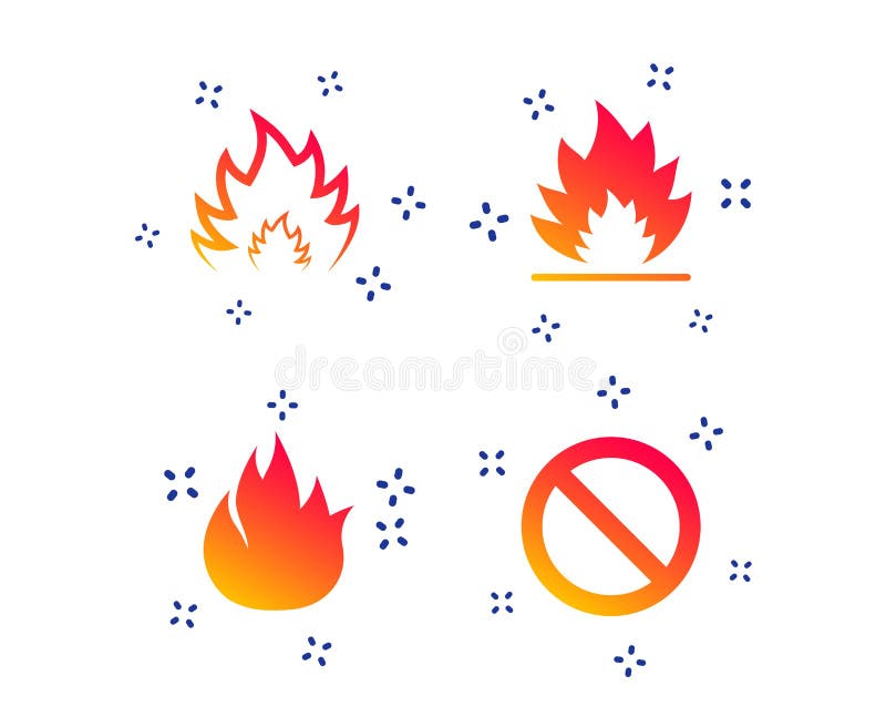 Fire Flame Icons. Prohibition Stop Symbol. Vector Stock Vector ...
