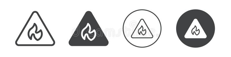 Fire Flame Inside a Triangle Icon Vector Logo Outline Stock Vector ...