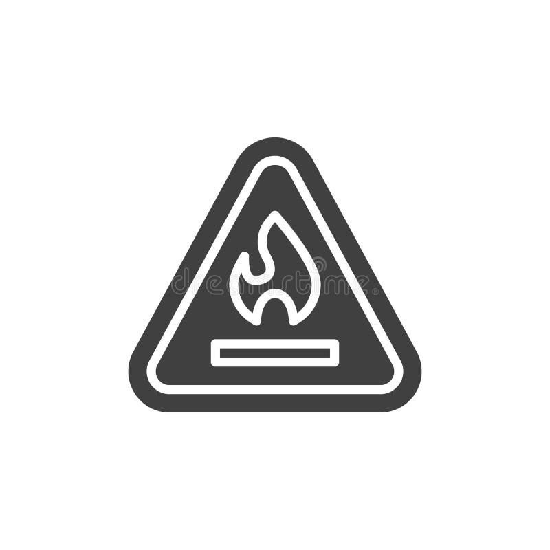 Fire Flame Inside a Triangle Vector Icon Stock Vector - Illustration of ...
