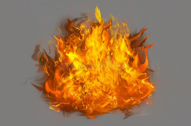 Smoke and Fire Flame on Transparent Background Stock Illustration ...