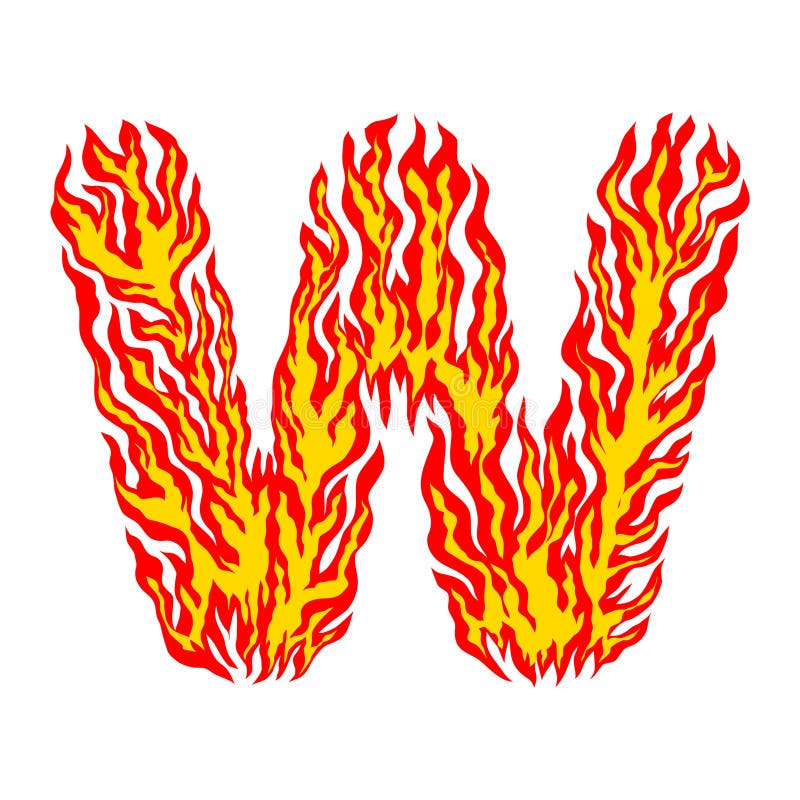 Fire Letter W Stock Illustrations – 329 Fire Letter W Stock ...