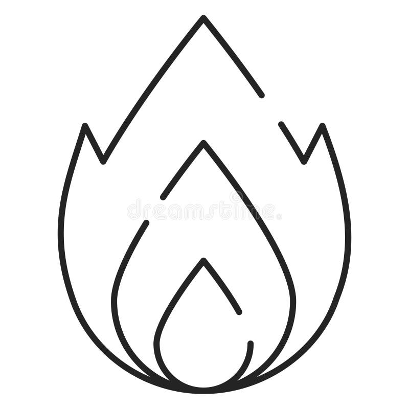 Fire Flame Line Icon Vector Isolated Stock Vector - Illustration of ...