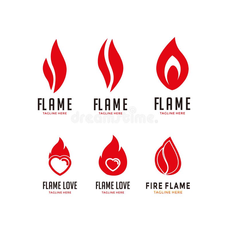 Fire Flame Logo Design Inspiration Stock Vector - Illustration of ...