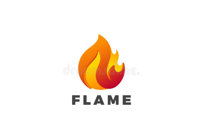 Red Burning Fire Flame Logo Set Design Vector Template Stock Vector ...