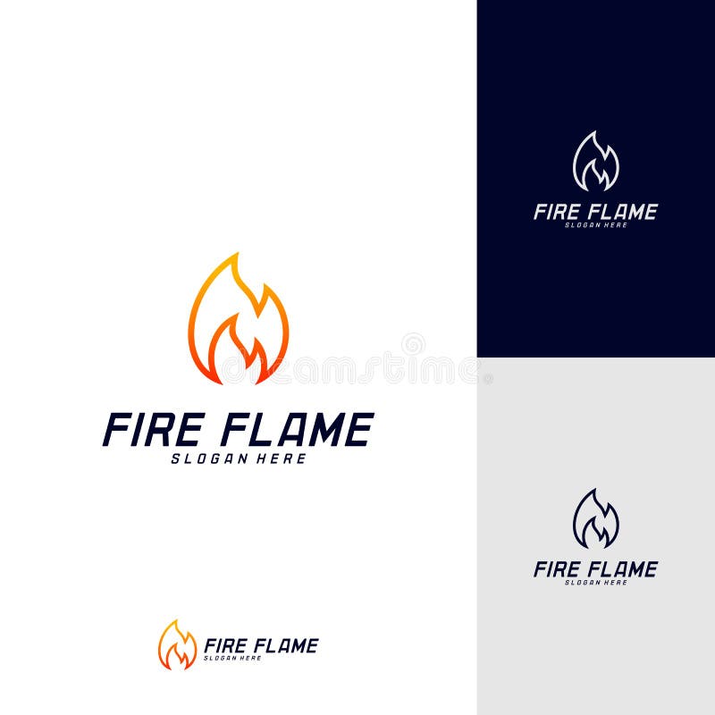Fire Flame Logo Design Vector Template. Icon Symbol Stock Vector ...