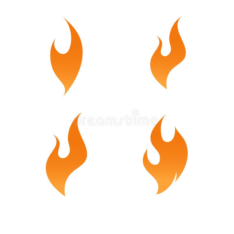 Fire Flame Logo Icon Set on White Stock Illustration - Illustration of black, burn: 145787900
