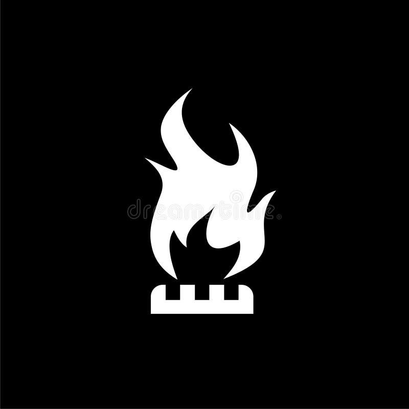 Fire Flame Logo Template with Shadow Stock Illustration - Illustration ...