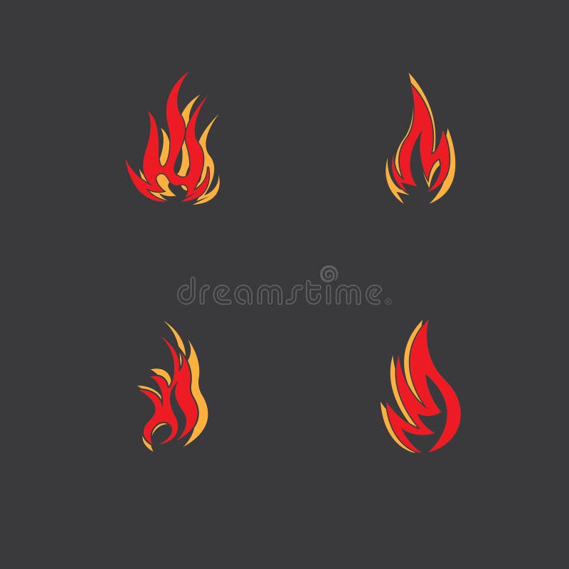 Fire Flame Icon and Symbol Vector Illustration Stock Illustration - Illustration of decoration ...
