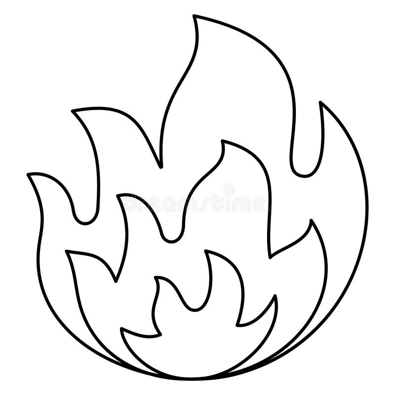 Fire Flame. Modern Minimal Black Thin Line Vector Icon Stock Vector ...