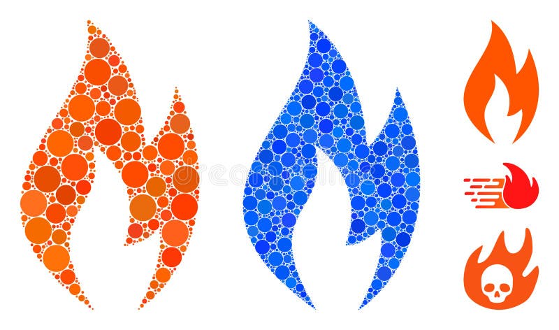 Fire Flame Mosaic Icon of Round Dots Stock Vector - Illustration of ...