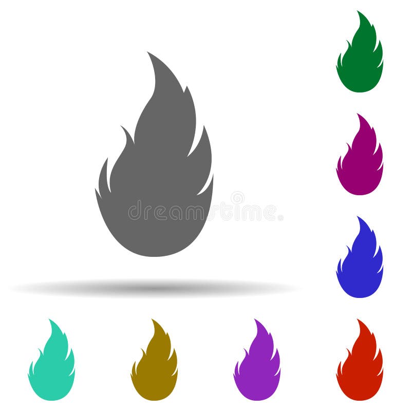 Fire, Flame in Multi Color Style Icon. Simple Glyph, Flat Vector of ...