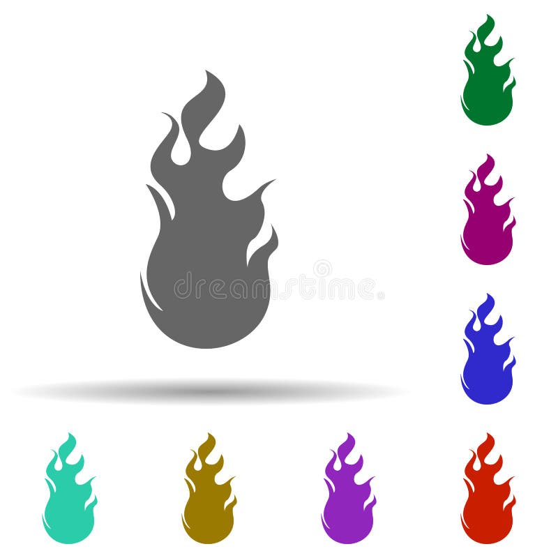 Fire, Flame in Multi Color Style Icon. Simple Glyph, Flat Vector of ...