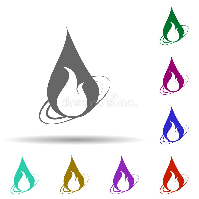 Fire, Flame in Multi Color Style Icon. Simple Glyph, Flat Vector of ...