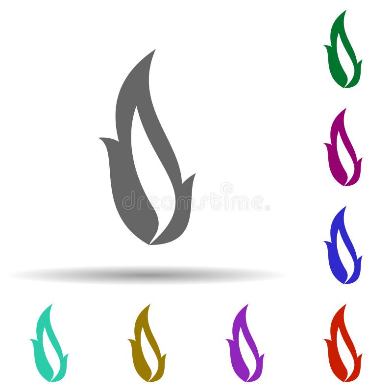 Fire, Flame in Multi Color Style Icon. Simple Glyph, Flat Vector of ...