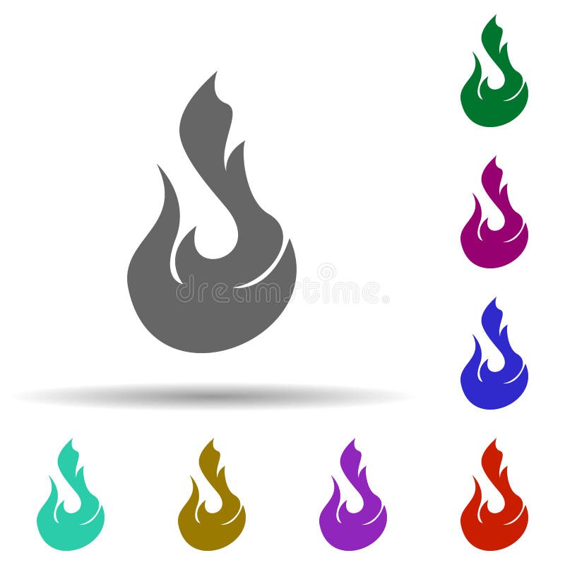Fire, Flame in Multi Color Style Icon. Simple Glyph, Flat Vector of ...