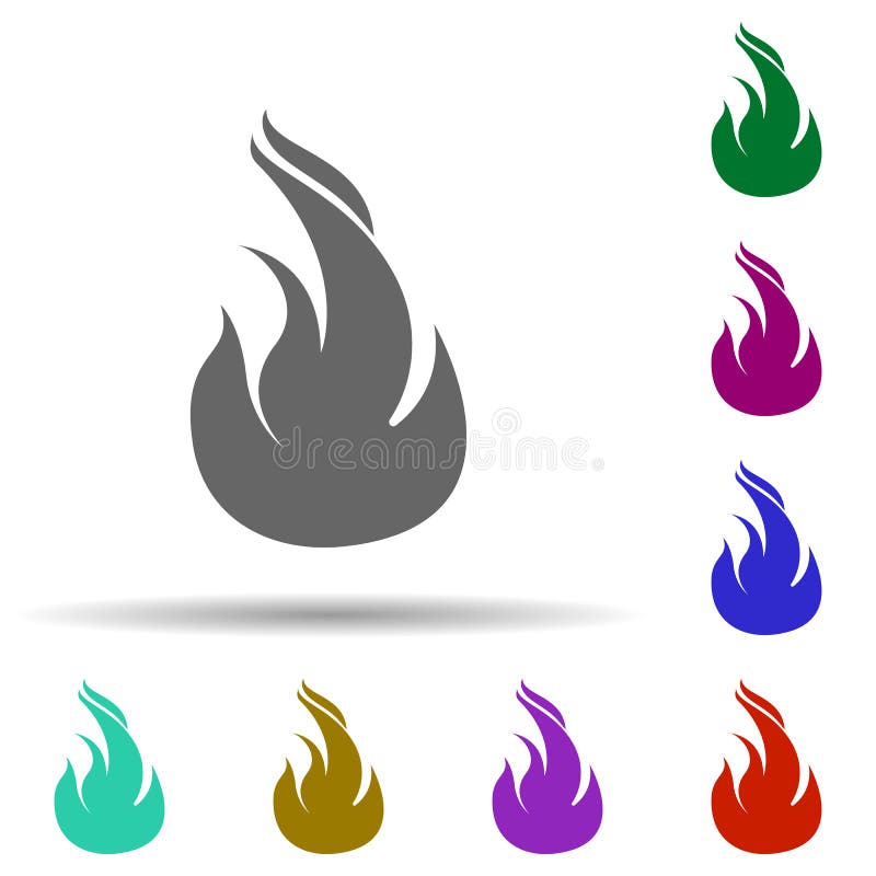 Fire, Flame in Multi Color Style Icon. Simple Glyph, Flat Vector of ...