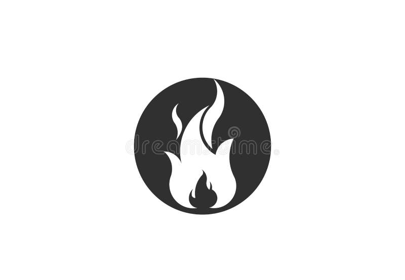 Fire Flame with Negative Space. Vector Logo Symbol Stock Vector ...