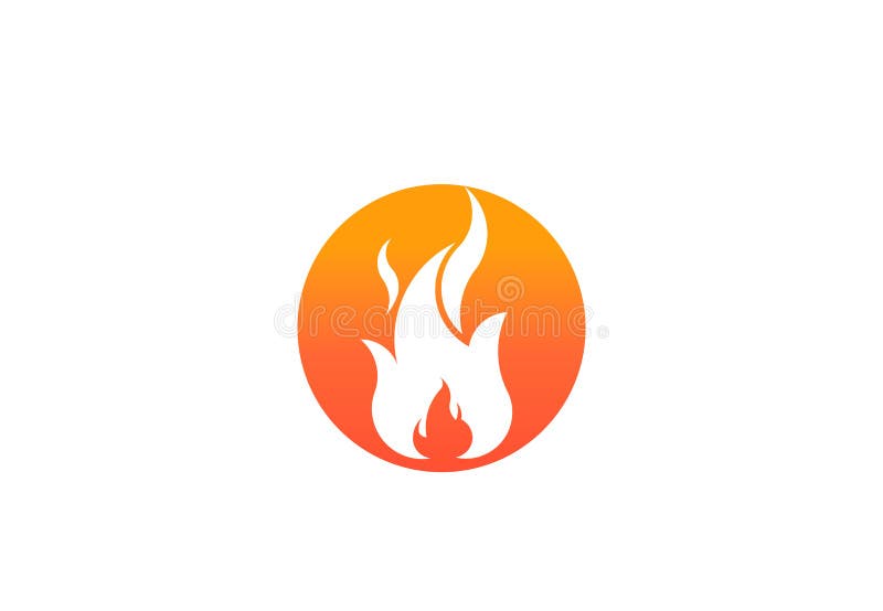 Fire Flame with Negative Space. Vector Logo Symbol Stock Vector ...