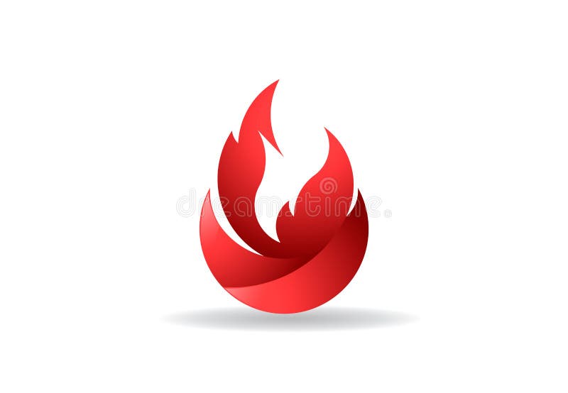 Fire Flame with Negative Space. Vector Logo Symbol Stock Vector ...