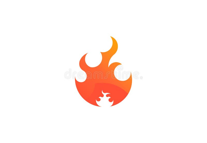 Fire Flame with Negative Space. Vector Logo Symbol Stock Vector ...